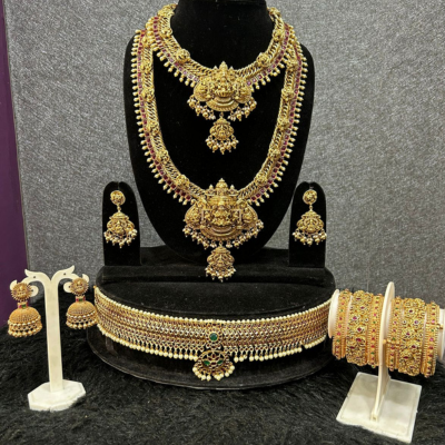Exclusive antique bridal jewellery embedded with Ruby stones ...
